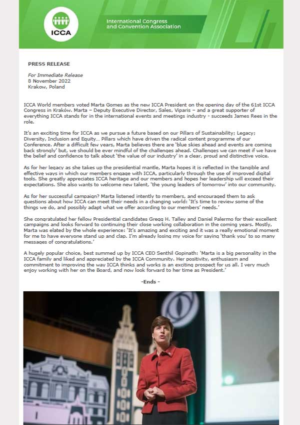 ICCA Press Release - The Iceberg